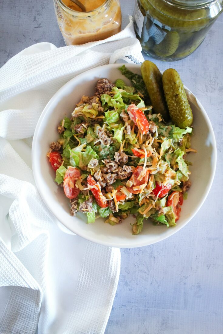 Low Carb Big Mac Salad - Fit Mom Journey